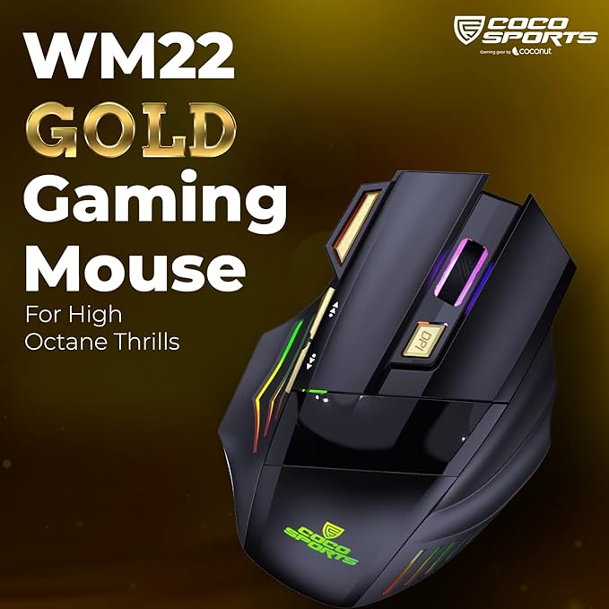 Coconut WM22 Gold Wireless Gaming Mouse - Parakeetr
